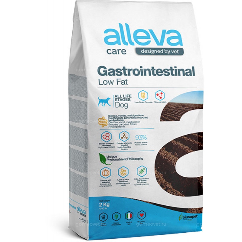 Alleva Care Dog Gastrointestinal Low Fat cухой корм для собак с низким ...